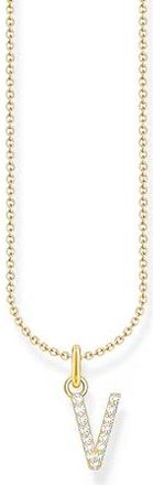 Thomas Sabo Collier lettre V, argent doré avec zirconium, KE2261-414-14