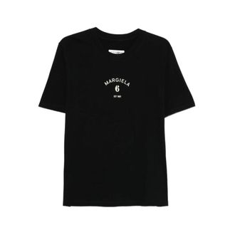 Maison Margiela Homme, Tops, Noir, Taille: S T-Shirt Logo Col Rond