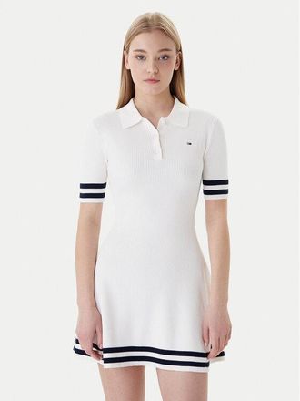 Tommy Jeans Strickkleid DW0DW22106 &Eacute;cru Slim Fit