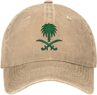 Generic Casquette de Baseball Classique en Coton Vieilli avec Symbole du Royaume dArabie Saoudite id&eacute;ale pour l&eacute;t&eacute; Hommes et Femmes Non structur&eacute;e Souple Parf