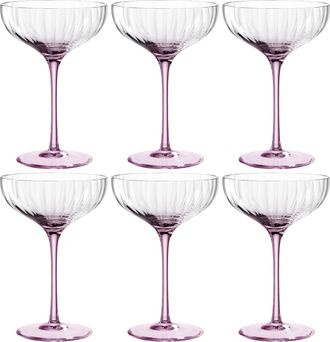 Leonardo Poesia Champagnerschale 6er Set, spülmaschinengeeignete Sektgläser, Champagnergläser, Höhe 16 cm, 260 ml, rosé, 022380