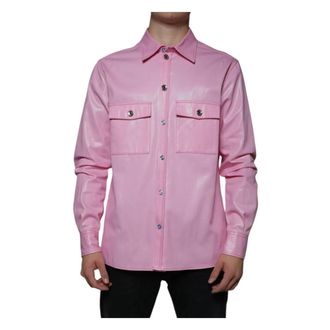 Dolce & Gabbana Rosa Baumwollkragen Knopfleiste Hemd - - Jackets - Herren - Rosa - M