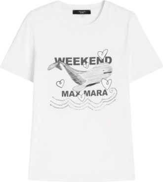 Max Mara Femme, Tops, Blanc, Taille: 42 FR T-shirt &agrave; col rond