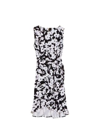Calvin Klein Floral Printed Black & White Sleeveless Dress Size S