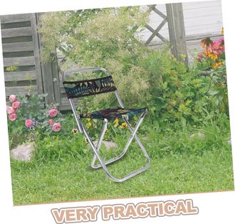 Cabilock Klappbarer Campingstuhl aus und Oxford Leichter Faltbarer Outdoor Hocker mit Rückenlehne Ergonomisch Bequem Belastbar für Grill Angeln Sportveranstalt