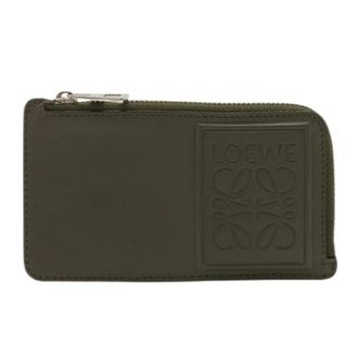 Loewe Porte-cartes et porte-monnaie Anagram en cuir Pre-owned - Femme - Pre-owned - Gris - Taille: ONE Size