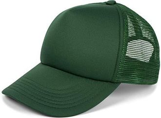 styleBREAKER Casquette en Maille 5 Panneaux Unisexe, Casquette de Camionneur, Casquette de Baseball, Fermeture réglable par clic et Snap 04023007, Couleur:Vert fon