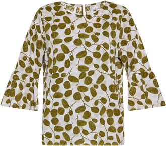 Usha Bluse Damen Wollwei&szlig; Mehrfarbig