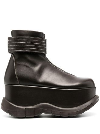 Sunnei bottines &agrave; plateforme - Marron