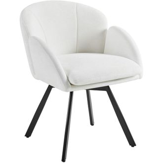 Yaheetech Fauteuil Salon en Velours, Design Fleur, Chaise Coiffeuse Pivotante, Fauteuil Chambre Confortable avec Coussin Amovible pour Chambre Bureau Domicile