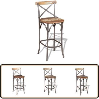 vidaXL Vidaxl - Barhocker Altholz Massiv - Holz Barhocker - Antik Stil Barstuhl - Recyceltes Holz - Handgefertigter Barstuhl - Designer Barstool