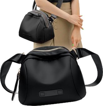 Generic Umh&auml;ngetasche, Umh&auml;ngetasche aus Segeltuch, Exquisite Textur, Vielseitig, Ausreichend Kapazit&auml;t, Modisch, Multifunktional Zum Einkaufen (Black)
