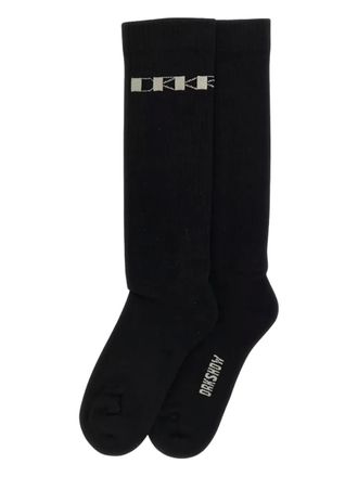 Rick Owens chaussettes en maille c&ocirc;tel&eacute;e - Noir