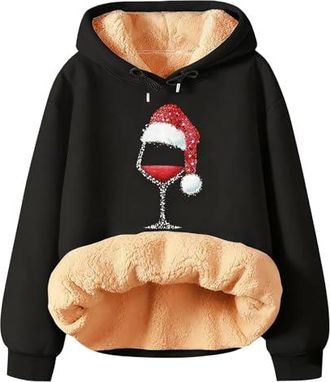 Generic Vestes &agrave; capuche doubl&eacute;es en polaire pour femmes, sweatshirts surdimensionn&eacute;s, douillettes, douces, chaudes et &eacute;paisses, d&eacute;contract&eacute;es pour femmes, je