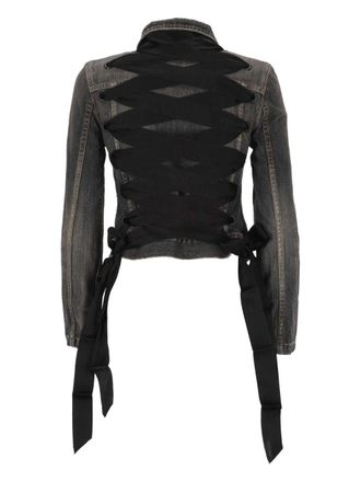 Balenciaga Lace-Up Denim Jacket - Grey