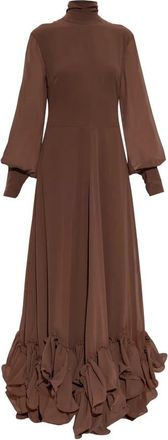 Rotate Rotate Birger Christensen - Robe Volant&eacute;e - Femme - Robes - Brun - Taille: 38 FR