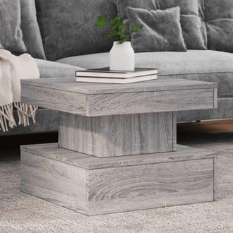 vidaXL Vidaxl - Table basse avec lumi&egrave;res led sonoma gris 50x50x40 cm