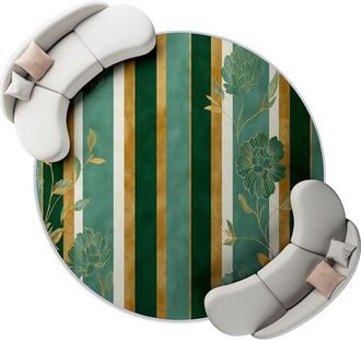 Generic 120 cm Tapis Rond en Laine synth&eacute;tique - Motif Chinois Traditionnel Broderie antid&eacute;rapant Lavable Tapis pour Chambre denfant Salle &agrave; Manger Salle de J