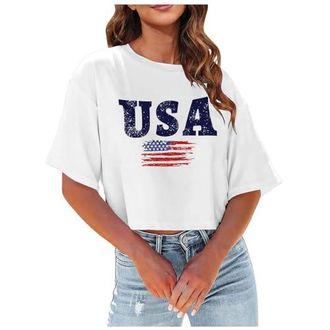 Generic Hauts courts d&eacute;t&eacute; pour femmes 2025 &agrave; manches courtes d&eacute;contract&eacute;s et amples - Coupe ample - Tendance - Col rond - Demi-chemises habill&eacute;es pour sortir 