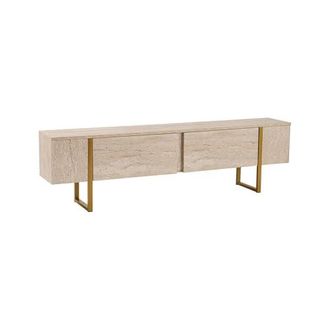 Dmora TV-Schrank Gussola 180x29,5x50 cm Beige 1 Regal 2 F&auml;cher
