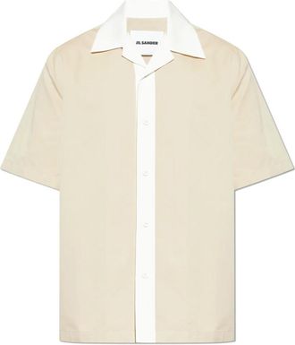 Jil Sander Homme, Chemises, Beige, Taille: M Chemise &agrave; manches courtes
