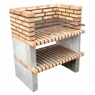 Movelar Movelar - Barbecue pr&eacute;fabriqu&eacute; &agrave; bois et charbon en b&eacute;ton r&eacute;fractaire mod&egrave;le Paellero Grao 85 (Orange - 100 x 70 x 120 cm) ref: 3900 - Cuisine