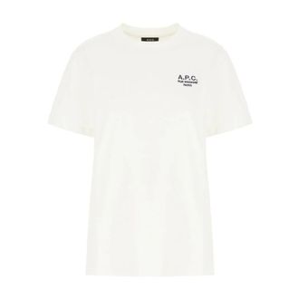 A.P.C. T-Shirt mit gesticktem Logo - Wei&szlig; - - Tops - Herren - Wei&szlig; - XS
