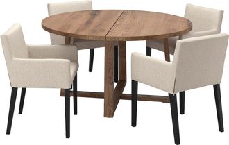 IKEA MÖRBYLÅNGA / MÅRENÄS Tisch und 4 Armlehnstühle