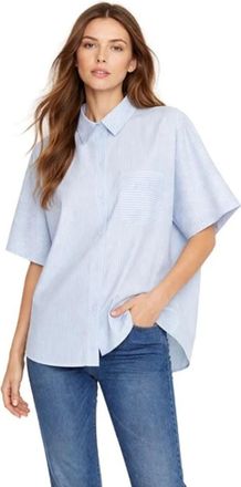 A|X Armani Exchange Femme, Blouses et Chemises, Bleu, Taille: 42 FR Camicia over a righe