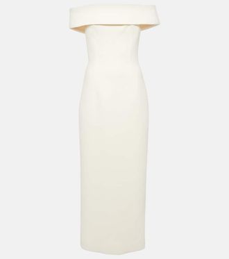 Emilia Wickstead Robe midi de mari&eacute;e Sandra en cr&ecirc;pe