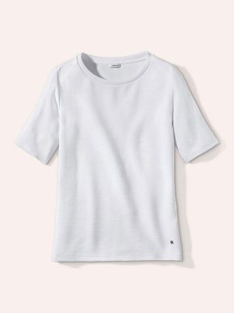 Walbusch T-Shirt Damen Ottoman Shirt Rundhals Halbarm formstabil Elastische Ottoman-Struktur, Viskosemix, atmungsaktiv, pflegeleicht