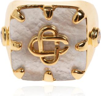 Casablanca Logo Siegelring - - Accessories - unisex - Gelb - S