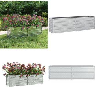 vidaXL Vidaxl - Lit sur&eacute;lev&eacute; de jardin 160x40x45 cm Acier galvanis&eacute; Argent&eacute; - Jardiniere Metal - Pot De Fleurs Ext&eacute;rieur - Bac De Culture - Raised Garden