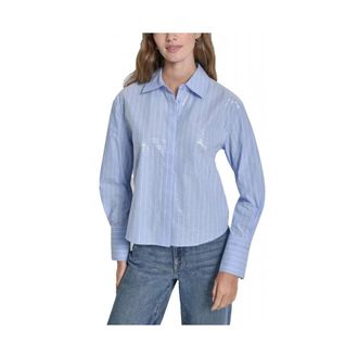 DKNY Dkny, Damen, Blusen & Hemden, Blau, LGr&ouml;&szlig;e