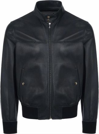 Bally Perforated Leather Jacket - - Jackets - Herren - Schwarzk - M