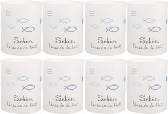 Angoily 8 St&uuml;ck Kerzenschirme aus Kunststoff Zylindrische Kerzenabdeckung Blau Dekorative Tischkerzenh&uuml;lle f&uuml;r Romantische Wohnraumdekoration