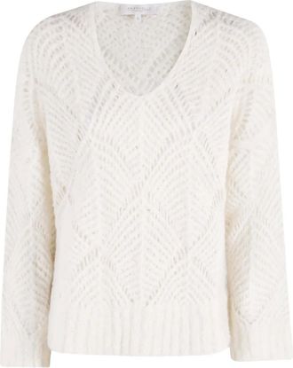 Antonelli Pullover mit Lochstrickmuster - Weiß
