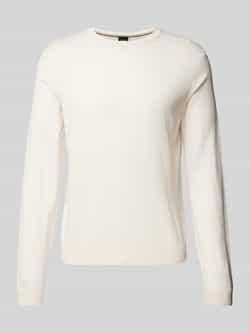 HUGO BOSS Wollpullover aus Schurwolle mit Label-Detail Modell Leno