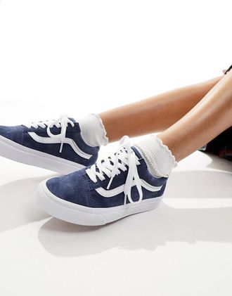 Vans Old Skool - Baskets en daim - Bleu fonc&eacute;