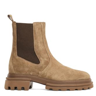 Hogan Stiefel - Beige Suede Chelsea Boots - Gr. 36,5 (EU) - in Braun - f&uuml;r Damen
