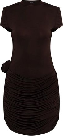 Rotate Rotate Birger Christensen, Femme, Robes, Brun, Taille: 38 FR Ruched Dress