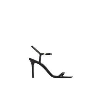 Courr&egrave;ges Schwarze Leder-Abendsandalen mit AC-Schnalle - - Shoes - Damen - Schwarzk - 38 EU