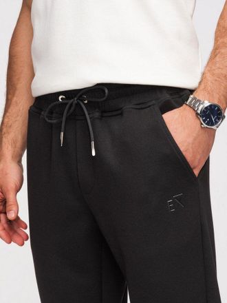 Ombre Sweathose Herren Sweathose Regular Fit Jersey Schwarz XL (kein Set, 1-tlg) Brandmarken-Details