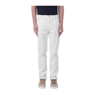 Brunello Cucinelli Pantalon droit en serg&eacute; de coton - Homme - Jeans - Blanc - Taille: M