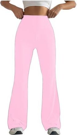 Generic Legging de sport évasé pour femme - Taille haute - Extensible - Décontracté - Jambe large - Pantalon de travail - Pantalon de yoga épais et évasé - Pa