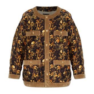 R13 Floral Motif Jacket - - Jackets - Damen - Braun - M