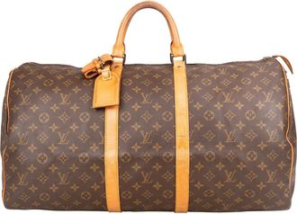 Louis Vuitton Crossbody Bags - Louis Vuitton Canvas Monogram Keepall 55 - Gr. unisize - in Braun - f&uuml;r Damen