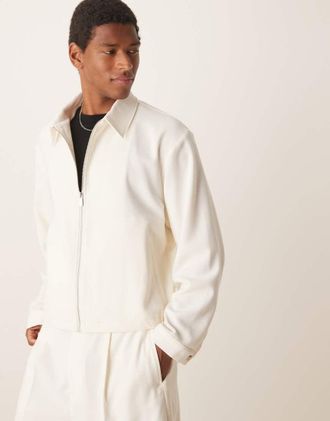 Asos Blouson densemble coupe oversize élégante - Blanc micro-texturé