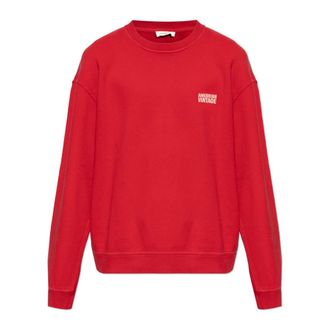 American Vintage Homme, Sweatshirts et sweats &agrave; capuche, Rouge, Taille: M SweaT-shirt avec logo imprim&eacute;