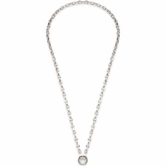 Leonardo Halskette Clip & Mix Romea - Kette aus silberfarbenem Edelstahl - massive Kettenglieder in Bohnenform - Ring zum Anh&auml;ngen von Charms - 50 cm L&auml;nge - G